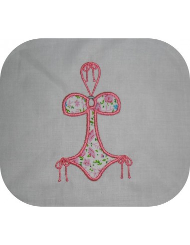 Instant download machine embroidery design one-piece bathing suit applique