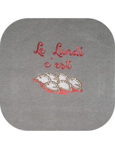 Instant download machine embroidery Ravioli pasta