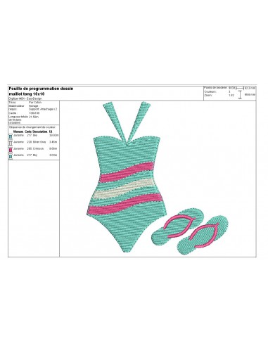 Instant download machine embroidery design swimsuit