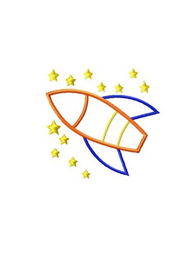 Instant download machine embroidery design applique rocket