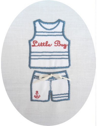 machine embroidery design applique Bathing Suit Swimsuit children boy