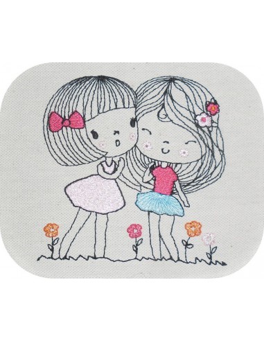 embroidery design friends