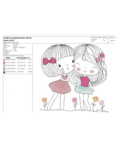 embroidery design friends