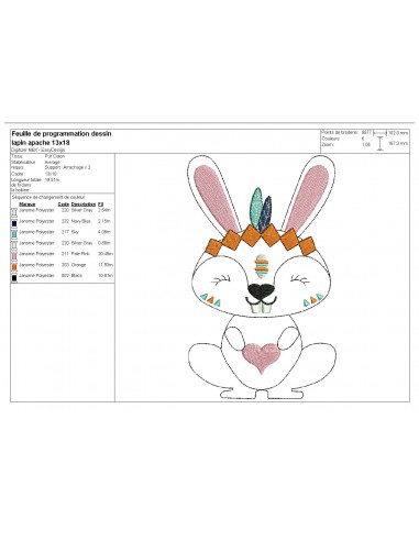 embroidery design apache rabbit