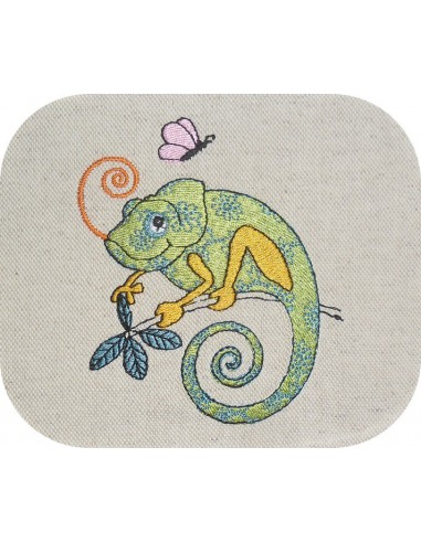 embroidery design the chameleon