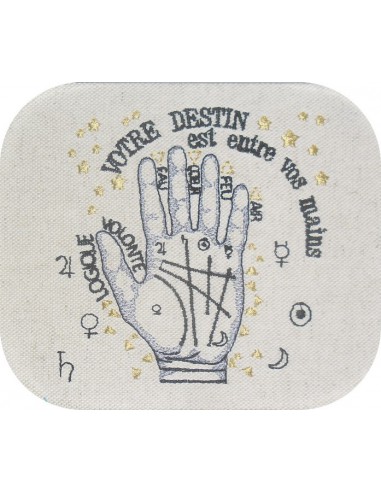 Instant dowload embroidery design machine hand destiny lines