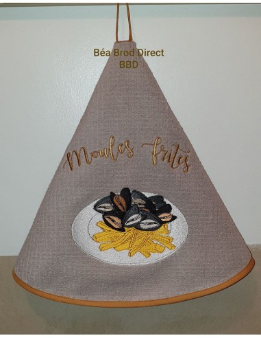 embroidery design machine mussels and French fries