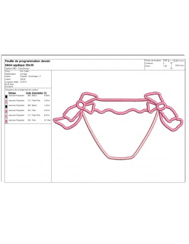 machine embroidery design child bikini