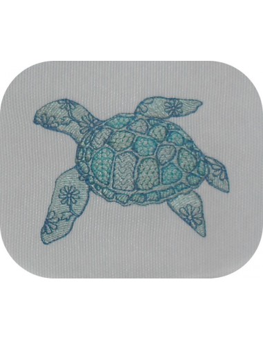 machine embroidery design sea turtle