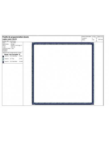 embroidery design square frame embroidered applique