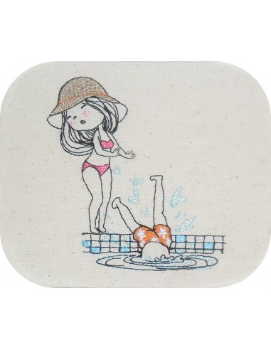machine embroidery design swimming pool