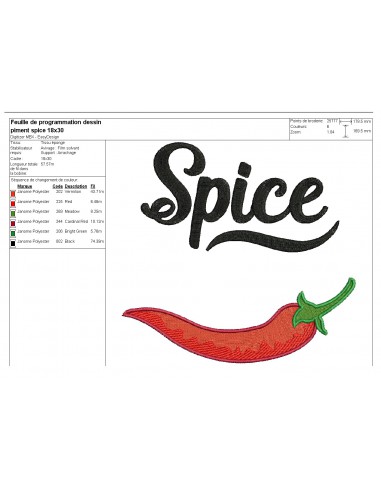 embroidery design Red pepper