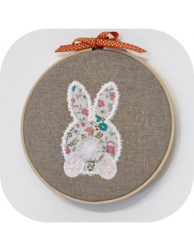 machine embroidery rabbit 3D fringes