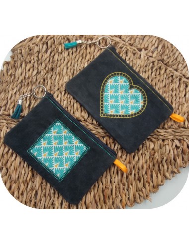 machine embroidery design applique square pencil case ITH