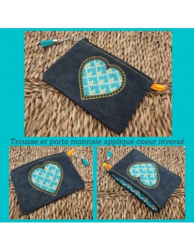 machine embroidery design applique heart pencil case ITH