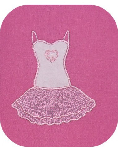 embroidery design machine applied tutu ballerina
