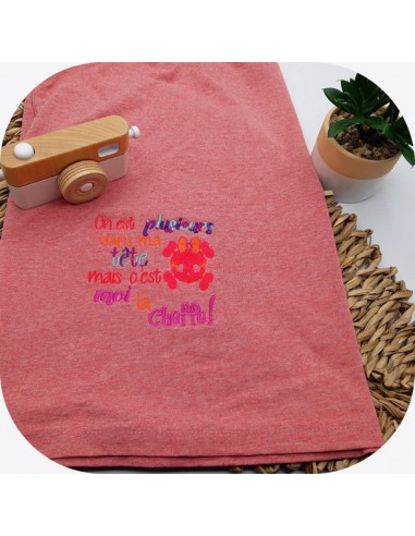 motif de broderie texte tête cheffe