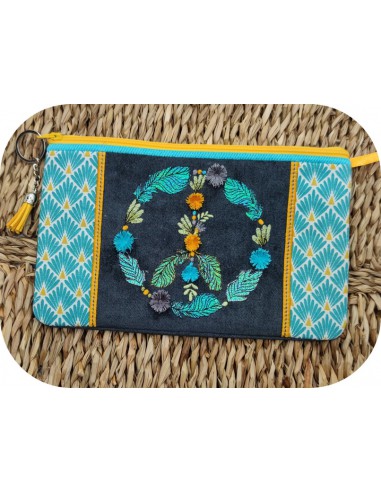 machine embroidery design embroidered pencil case ITH