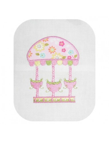 machine embroidery design applique carousel