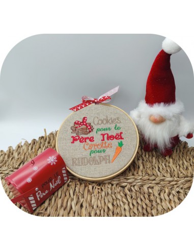 machine embroidery design Santa claus and Rudolph's tea party