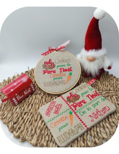 machine embroidery design Santa claus and Rudolph's tea party