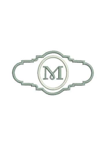 machine embroidery design applique label medallion