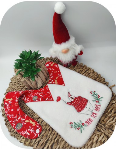 machine embroidery design ith bib bear my 1st Christmas
