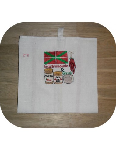 Instant download machine embroidery Basque gastronomy French kitchen