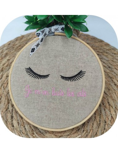 machine embroidery design eyelashes