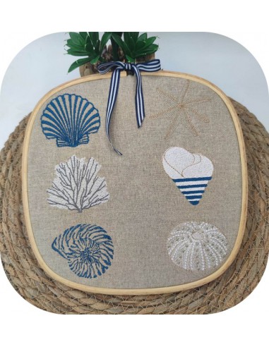 machine embroidery design scallop shell