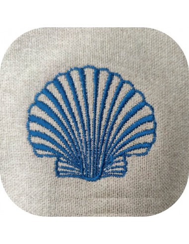 machine embroidery design scallop shell