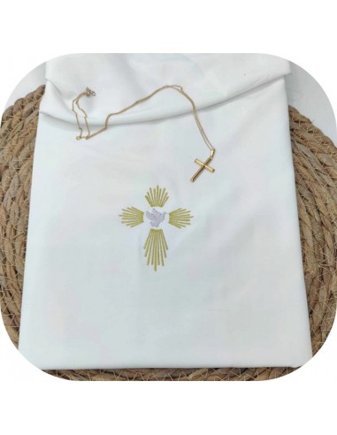 motif de broderie machine croix colombe
