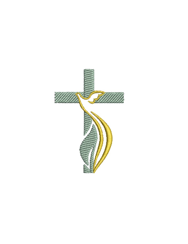 machine embroidery design religious dove cross