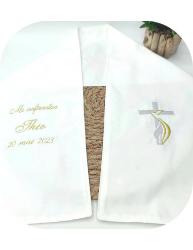 motif de broderie machine croix colombe