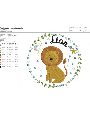 machine embroidery design leo zodiac sign