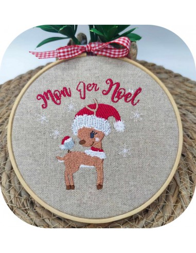 motif de broderie machine faon mon 1er Noël