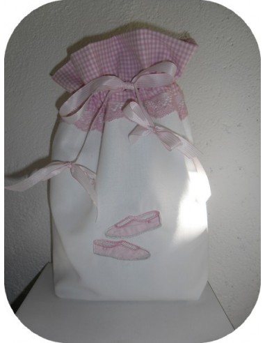 Motif de broderie machine chaussons de danse rythmique