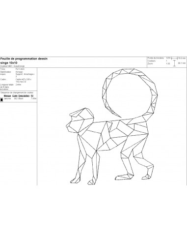 motif de broderie singe