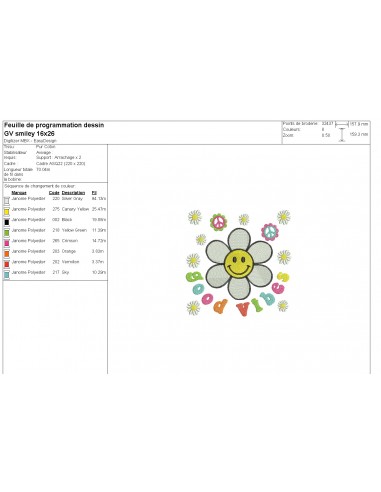 motif de broderie machine good vibes smiley