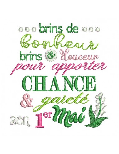 motif de broderie texte muguet