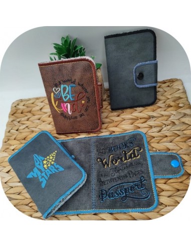 machine embroidery design passport cover ITH