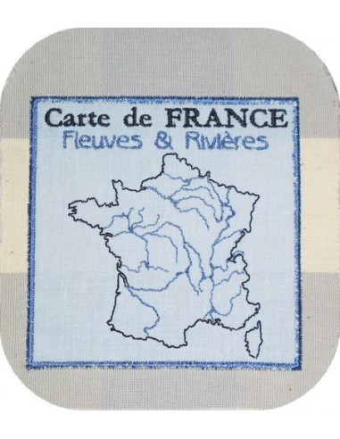 Instant download machine embroidery map of France