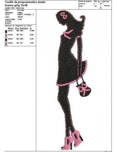 trendy woman silhouette trendy woman silhouette embroidered