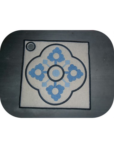Instant download machine embroidery design Vintage Cement tile