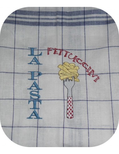 Instant download machine embroidery design Italian pasta