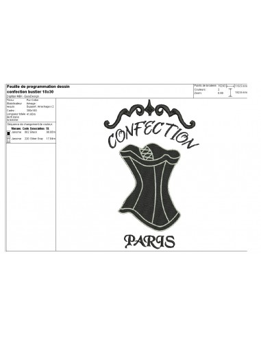 Instant download machine embroidery design Lingerie corset