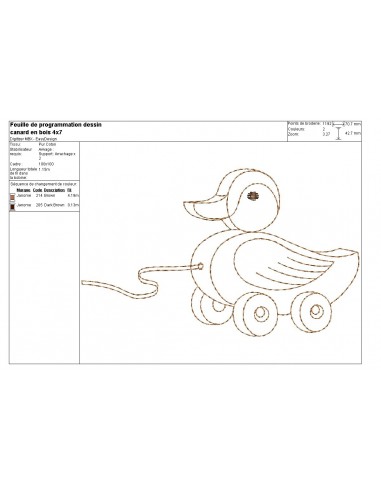 Instant download machine embroidery redwork duck